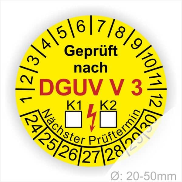 Dguv Prüfplaketten K1-K2 - PrintEngel